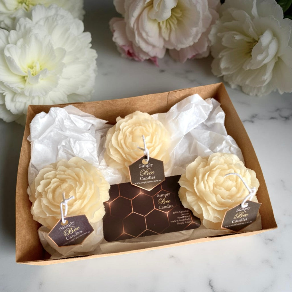 Beeswax Peony Trio Pack | Eco-Friendly | Simply Amore