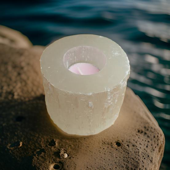Selenite Natural Candle Holder – Simply Amore